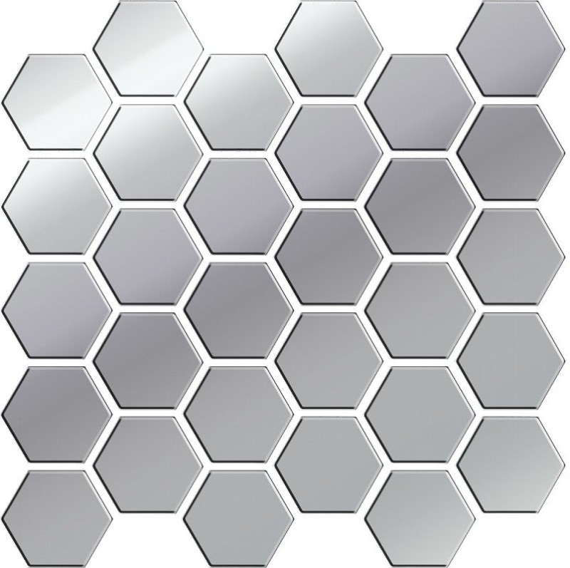 Dekor Mix Slate Platinum Glass Hexagon Mosaic 25,8x25 | GRES